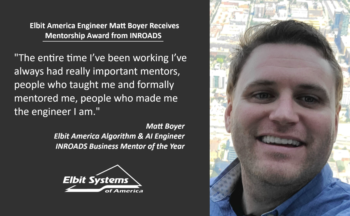 Elbit America Engineer Receives Mentorship Award from INROADS Program